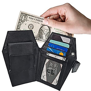 GLENBARN Coffin Wallet - Gothic Wallet or Coffin Purse for Men and Women - Black Vegan Witch Wallet with Snap