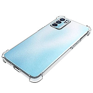 USTIYA Case for Oppo Reno 6 5G Clear TPU Four Corners Protective Cover Transparent Soft funda