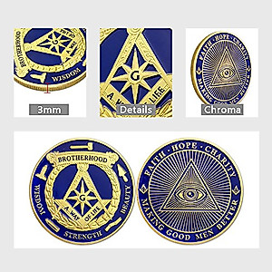 Masonic Challenge Coin Blue Lodge Freemasonry Coin