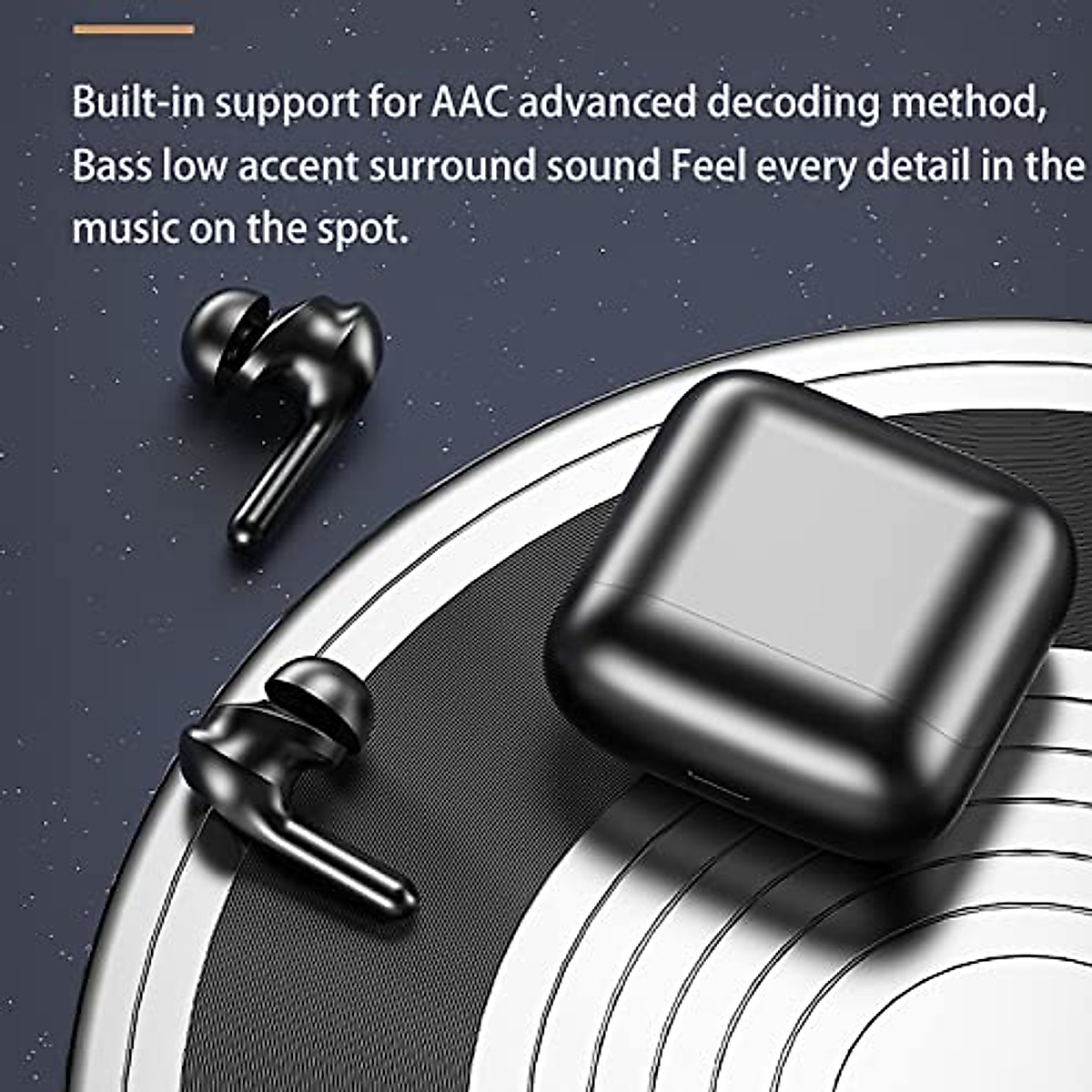HiFi Bluetooth Earbuds, Bluetooth Headset Game Music Dual Ear Wireless Sport Earphone Intelligent Noise Reduction Waterproof Headset