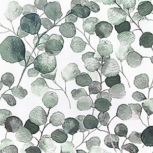 Nukofal Leaf Wallpaper Peel and Stick Wallpaper Floral Contact Paper 17.7 inch x 118.1 inch Eucalyptus Wallpaper Floral Wallpaper for Bathroom Floral Peel and Stick Vinyl Wallpaper Removable Wallpaper