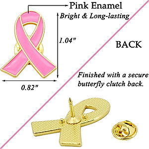 60 Pcs Breast Cancer Awareness Bulk Items Accessories 30 Breast Cancer Awareness Bracelets 30 Awareness Pins Pink Ribbon Wristband Fundraiser Gifts Breast Cancer Party Favor for Women Men 30 Set