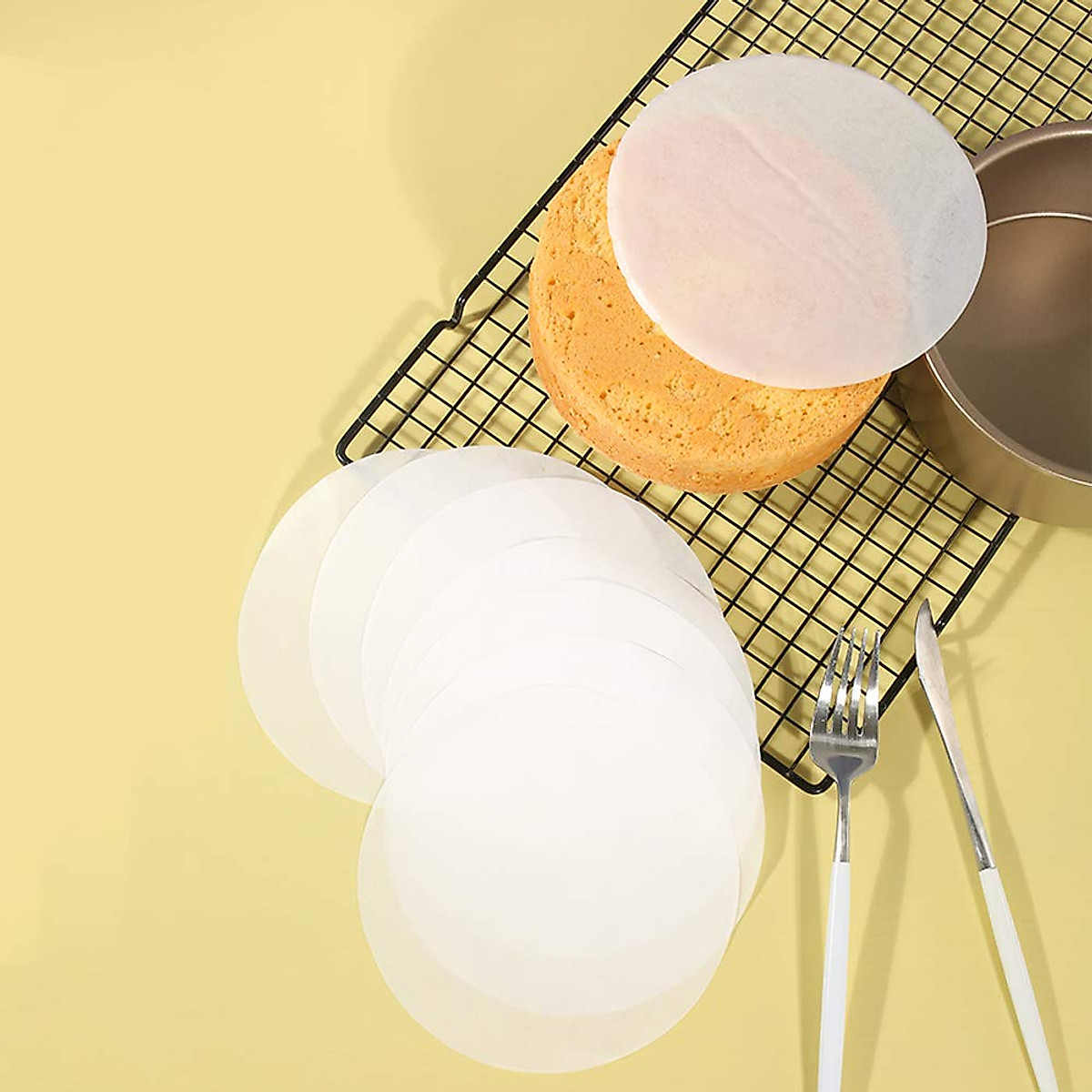 Parchment Paper Rounds, Set of 200, Non Stick 6 Inch Baking Parchment Paper/Parchment Baking Circles for Springform Pan, Tortilla Press and so on(4.5/5.5/7/8/9/10/12inch Available)