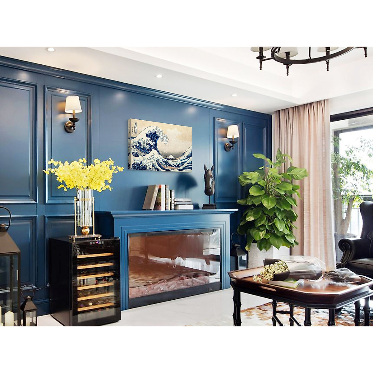 Niwo ART - The Great Wave off Kanagawa, by Katsushika Hokusai Reproduction - Giclee Wall Art for Home Decor, Gallery Wrapped, Stretched, Framed Ready to Hang (18"x12"x3/4")