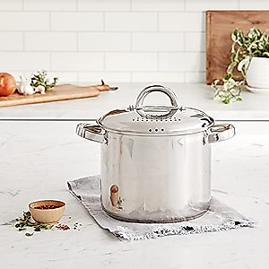 Oster Sangerfield Stainless Steel Cookware 5-Quart Pasta Pot w/Steamer & Strainer Lid