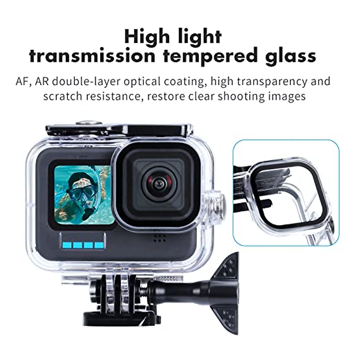 SEASKY Dive Waterproof Protector Case Housing for Gopro Hero 11/10/9 Black Action Camera Accessories Diving Depth 60M/196FT Underwater Protective Case