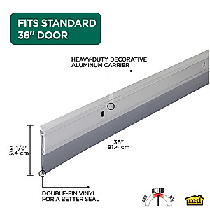 M-D Building Products, Aluminum 5389 Heavy Duty Door Sweep EXV, 36 Inches, 36"