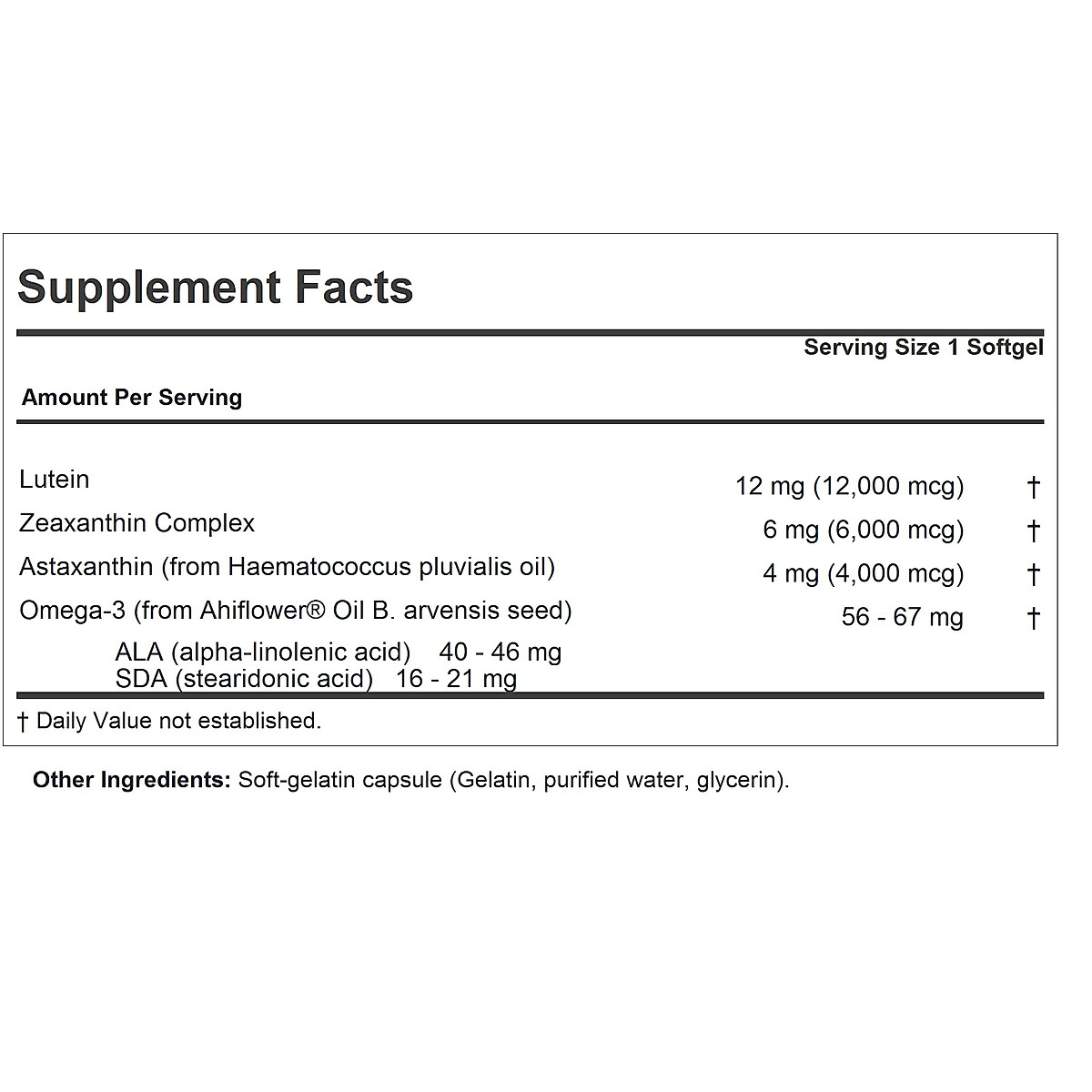 ANDREW LESSMAN Maximum L+Z with Astaxanthin 120 Softgels – 12mg Lutein, 6mg Zeaxanthin, 4mg Astaxanthin. Key Nutrients to Support Eye and Brain Health, and Promote Healthy Vision.