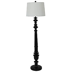 Decor Therapy Benjamin Traditional Floor Lamp, Satin Black