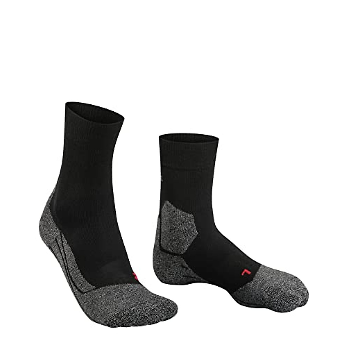 FALKE Men's RU3 Comfort Running Socks, Mid Calf, Thick Cushion, Anatomic Fit, Breathable Quick Dry, Organic Lyocell, Black (Black-Mix 3010), 9-10, 1 Pair