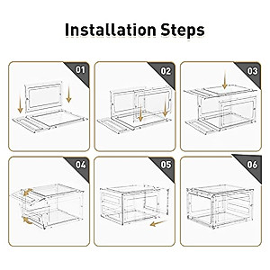 OKR Shoe Storage Boxes, Set of 6, Stackable Clear Plastic Shoe Box, Shoe Containers with Lids and Shoe Storage Organizer for Sneaker Display, Fit up to US Size 12(13.4”x 10.6”x 7.5”) Clear