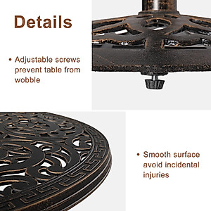 VINGLI 40" Outdoor Bar Table Cast Aluminum, Patio Height Bar Table Patio Dining Table, Outdoor High Top Bistro Table Outdoor Furniture Garden Table (28" Dia x 40 H)…