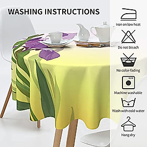 SARNFANS Spa Tablecloth,Basalt Stones Theraphy Relaxing,Round 60 x 60 Inch Table Cover Polyester Stain and Wrinkle Resistant Table Cloth for Kitchen Dining Coffee Party,Multicolor
