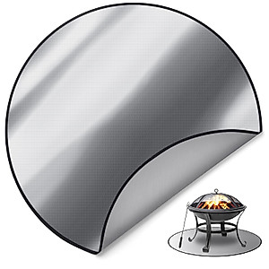 FLASLD 36Inch Round Fire Pit Mat Protect Patio Deck and Lawn, Heat Shield Under Chiminea Mat and Fireplace Rugs, Fireproof Mat Prevent Your Deck from Damaged by High Temperature