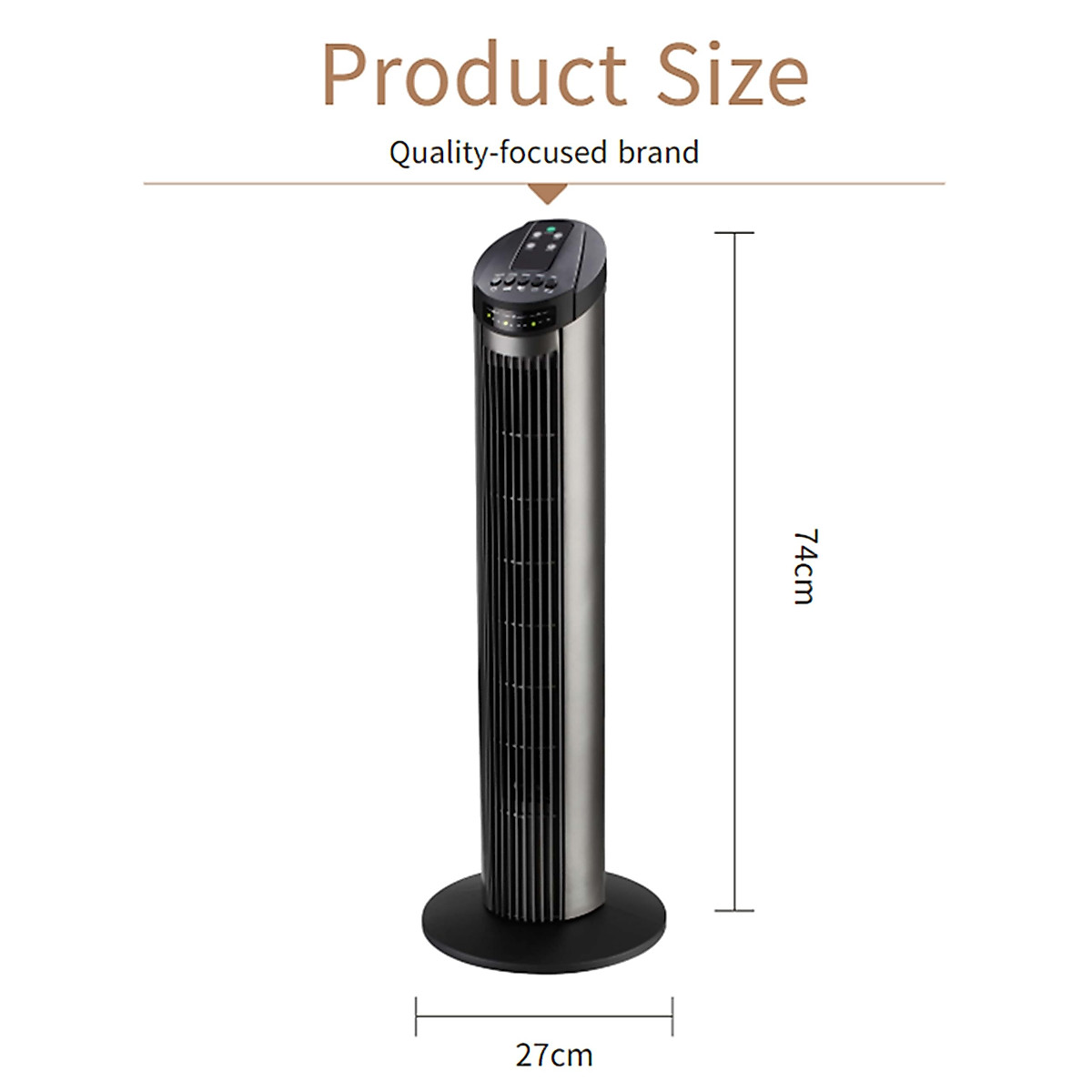 Simple Deluxe 32 Inch Electric Oscillating Tower Fan with Remote Control for Indoor, Bedroom and Home Office, Black