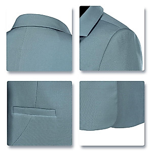 YUNCLOS Women's 2 Piece Office Work Suit Set One Button Blazer and Pants (Green, S)