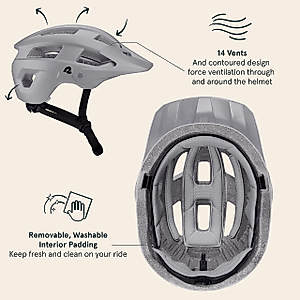 Retrospec Rowan Mountain Bike Helmet for Adults - MTB Style with Removable Visor and EPS Foam Interior for Men & Women – Adjustable Size, Lightweight & Breathable
