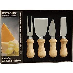 Prodyne Polished Wood Cheese Knives, Set of 4