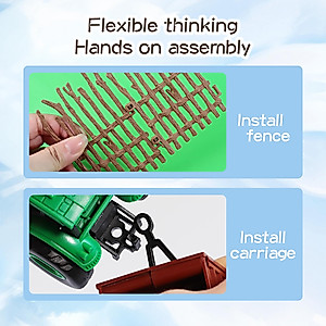 EnAuRoL 32PCS Farm Playset for Toddlers 1-3 Plastic Animal Figures Toys Double Farm Tractor Toys for Kids 3-5 Storage Box Ideal Festivals Birthday Gift