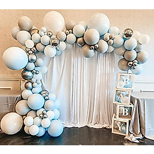MoKoHouse 10ft x 8ft White Backdrop Curtains for Parties White Backdrop Drape for Birthday Wedding 2 Panels 5ft x 8ft