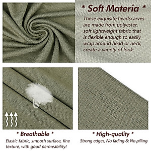 XTREND 4 Pieces Head Wrap Stretch Knit African Turban Fashion Headband Solid Color Neck Sleeve Soft Breathable Head Scarf for Women (Black, Camel, Army Green, Coffee)