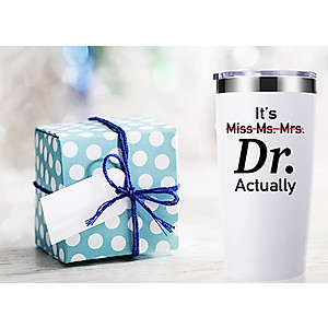 momocici It's Miss Ms Mrs Dr Actually 20 OZ Tumbler.Thank You Appreciation Retirement Doctor Gifts.Birthday,Christmas,Medical Graduation Gifts for Men Women.Dentist,Doctor,Physician Travel Mug(White)