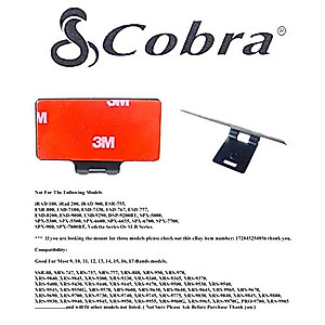 C3M Permanent Windshield Mount for Cobra Radar Detector Most 9-17 Model