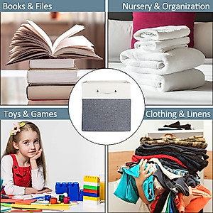 FinishingBo 13x13x13 Cube Storage Bins, Collapsible Fabric Storage Cubes Organizer , Foldable Large Storage Baskets for Nursery, Toys Organizing Closet, Shelf Cabinet（6Pack, White and Grey