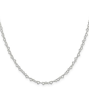 IceCarats 925 Sterling Silver 3.5mm Heart Love Link Chain Necklace 20 inch
