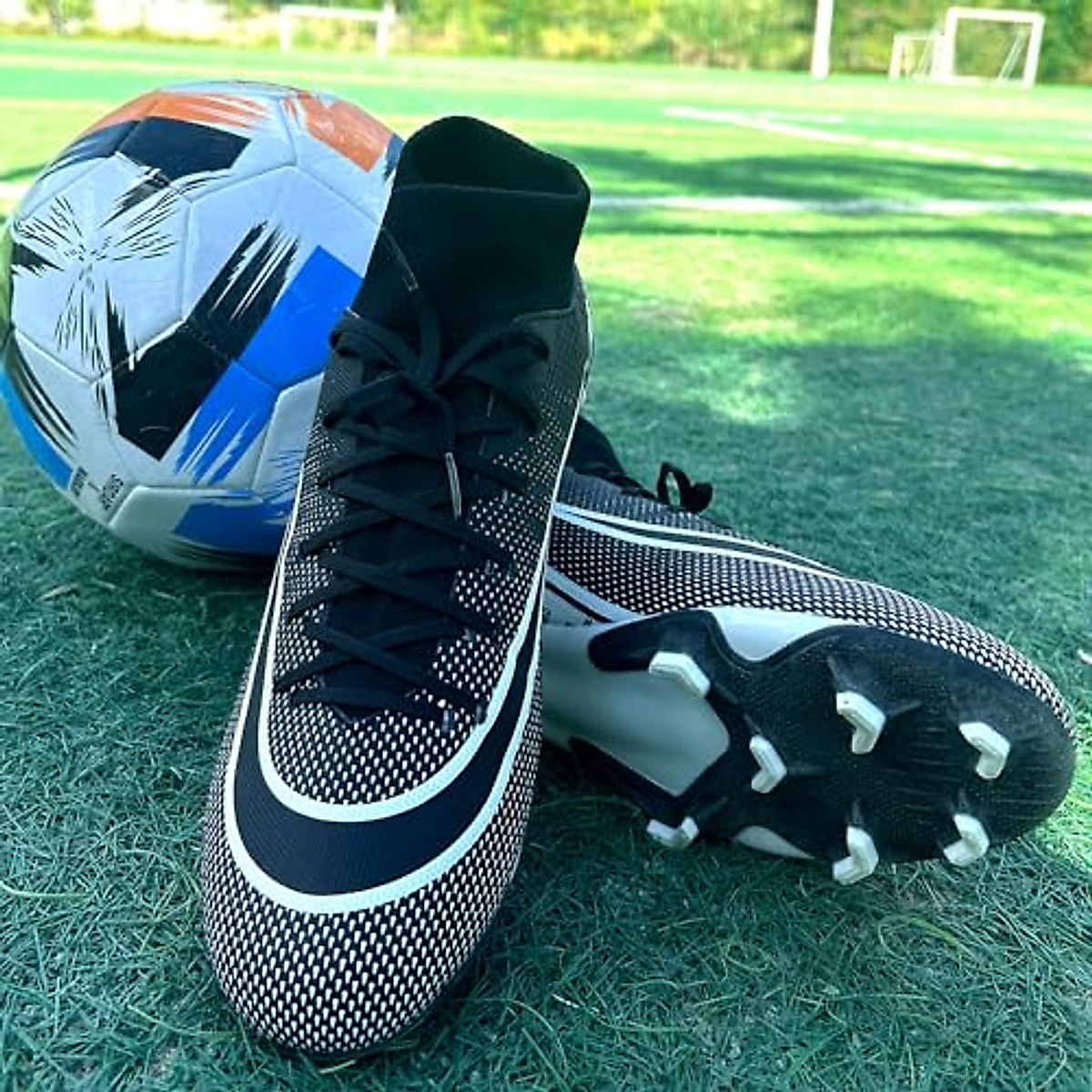 Zquaus Football Cleats,Mens Soccer Cleats，Athletic Outdoor Football Shoes CD8508-M1-42