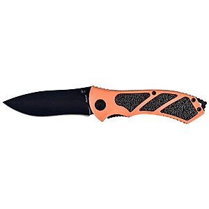 RUKO RUK0061BZ 3-1/4" Folding Blade Hunting Knife in Blaze Orange Handle