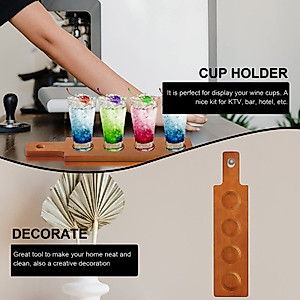 Kichvoe Wine Flight Board Wooden Wine Tasting Board Tequila Board 4 Cups Beer Flight Serving Paddle Wood Whiskey Flight Serving Tray for Home Bar Party