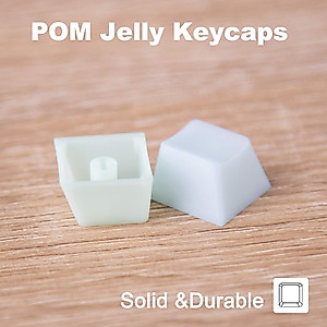 HMANE 109 Keys POM Jelly Keycaps Set, Rainbow Blank Doubleshot Translucent OEM Profile Mechanical Gaming Keyboard Keycaps for 60ï¼…/87 TKL/104/108 Cherry MX Switches (Rainbow/Side Printed)