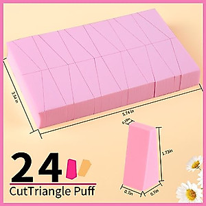 Teenitor 48 Pieces Makeup Sponge Blender For Face Curve Blending, Latex Free Small Wedge Shaped Smooth Apply Beauty Sponge Applicator For Liquid Cream Foundation Halloween Costume Festival Makeup