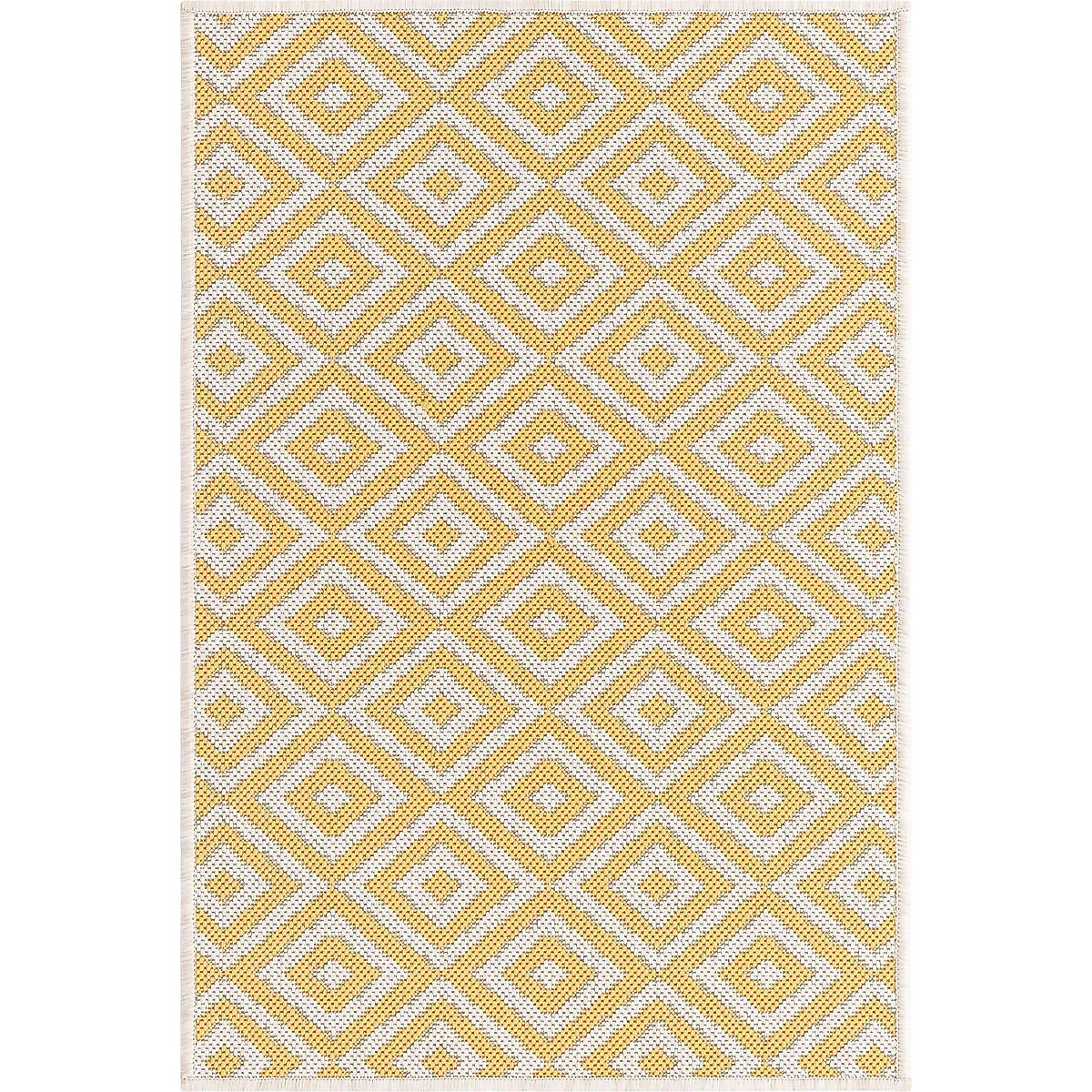 Unique Loom Jill Zarin Outdoor Collection Area Rug - Costa Rica (2' x 3' 1'' Rectangle, Yellow Ivory/ Ivory)