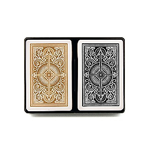 KEM Arrow Black and Gold, Bridge Size- Standard Index Playing Cards (Pack of 2), Arrow Black/Gold