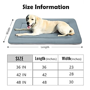 JoicyCo Large Dog Bed Crate Pad Mat 42in Washable Non-Slip Bottom Pet Bed Cat Beds Mattress Kennel Pad