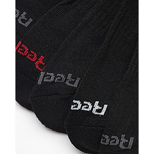 Reebok Men's Quarter Socks - 12 Pack Performance Cushion Comfort Socks - Breathable Athletic Ankle Socks for Men (6-12.5), Size 6-12.5, Red/Black