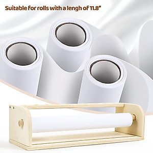 Beright Wooden Tabletop Paper Roll Dispenser, not with Paper, Suitable Size for 11.8" Width Paper Rolls, Desktop Solidwood Easel for Kids Drawing and Writing