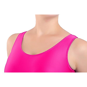 Javly Dance Leotards for Women Basic Soild Tank Ballet Dancewear Scoop Neck Bodysuit for Adult
