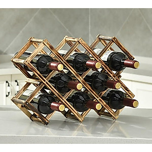 LoongZDD Freestanding Stackable Wine Rack Organizer for Countertop and Cabinets with Foldable Design and Scratch-Resistant Protector