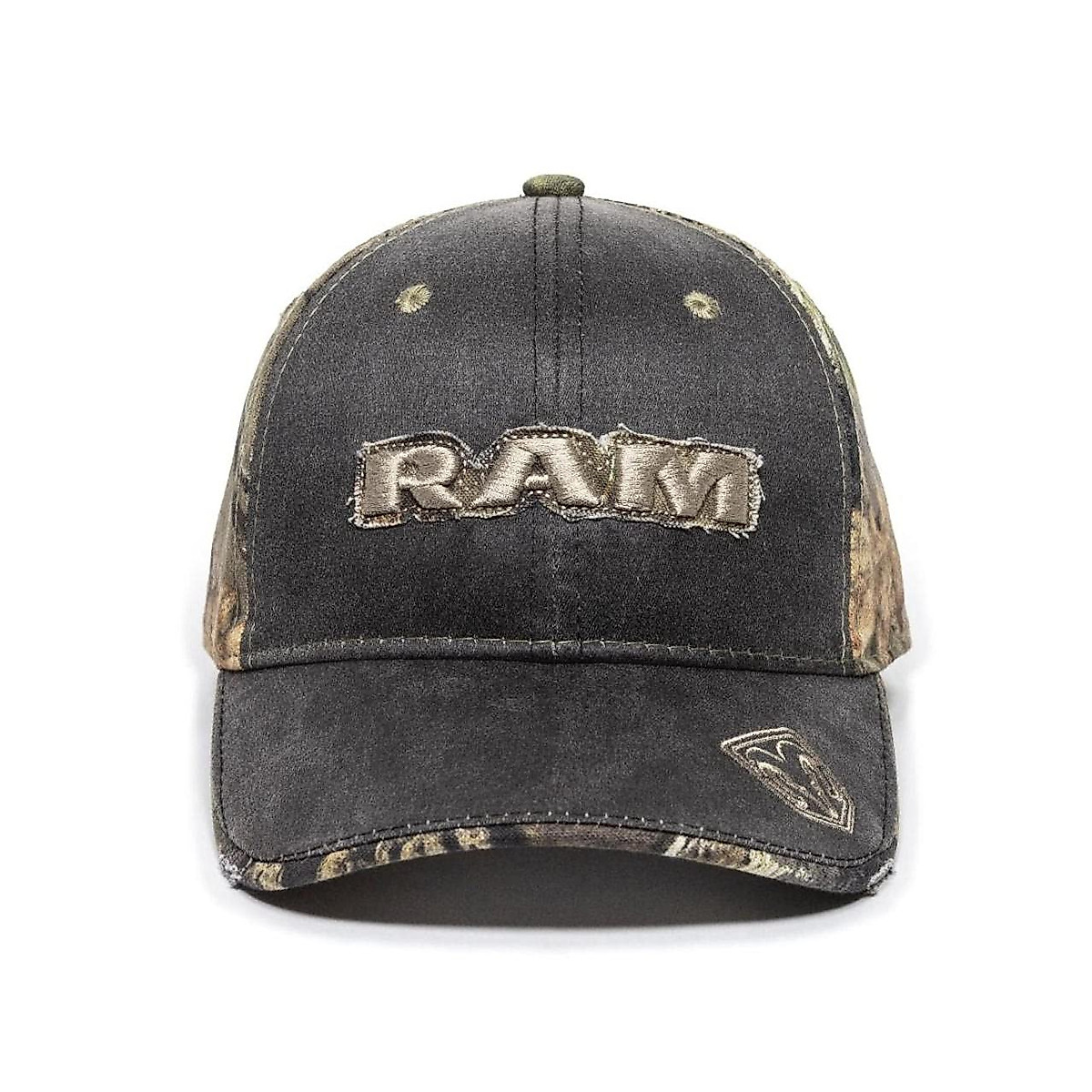 Hat - RAM Camouflage Weathered Ball Cap 3-D Embroidered with Applique