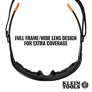 Klein Tools 60538 Gasket Safety Glasses, Professional PPE Protective Eyewear, Full Frame, Scratch Resistant, Anti-Fog, Indoor/Outdoor Lens