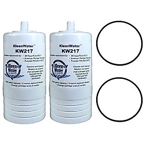 KleenWater KW217 Water Filter Compatible With Aqua-Pure AP217 / AP200 Filters, Set Includes Carbon Replacement Cartridges (Qty2) and Replacement O-rings (Qty2)