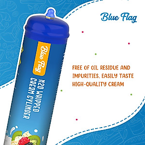 BLUE FLAG 580G N2O Whipped Cream Cylinder Charger High Capacity Pure N2O Nitrous Tank Compatible with Cream Whippers, 2 Pack
