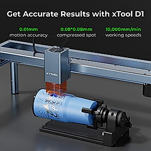 xTool RA2 Pro, 4-in-1 Laser Rotary for xTool D1, D1 Pro and Most Laser Engraver, Jaw Chuck Rotary, Y-axis Rotary Roller Engraving Module for Engraving Cylindrical Objects, Wine Glass, Tumbler, Ring