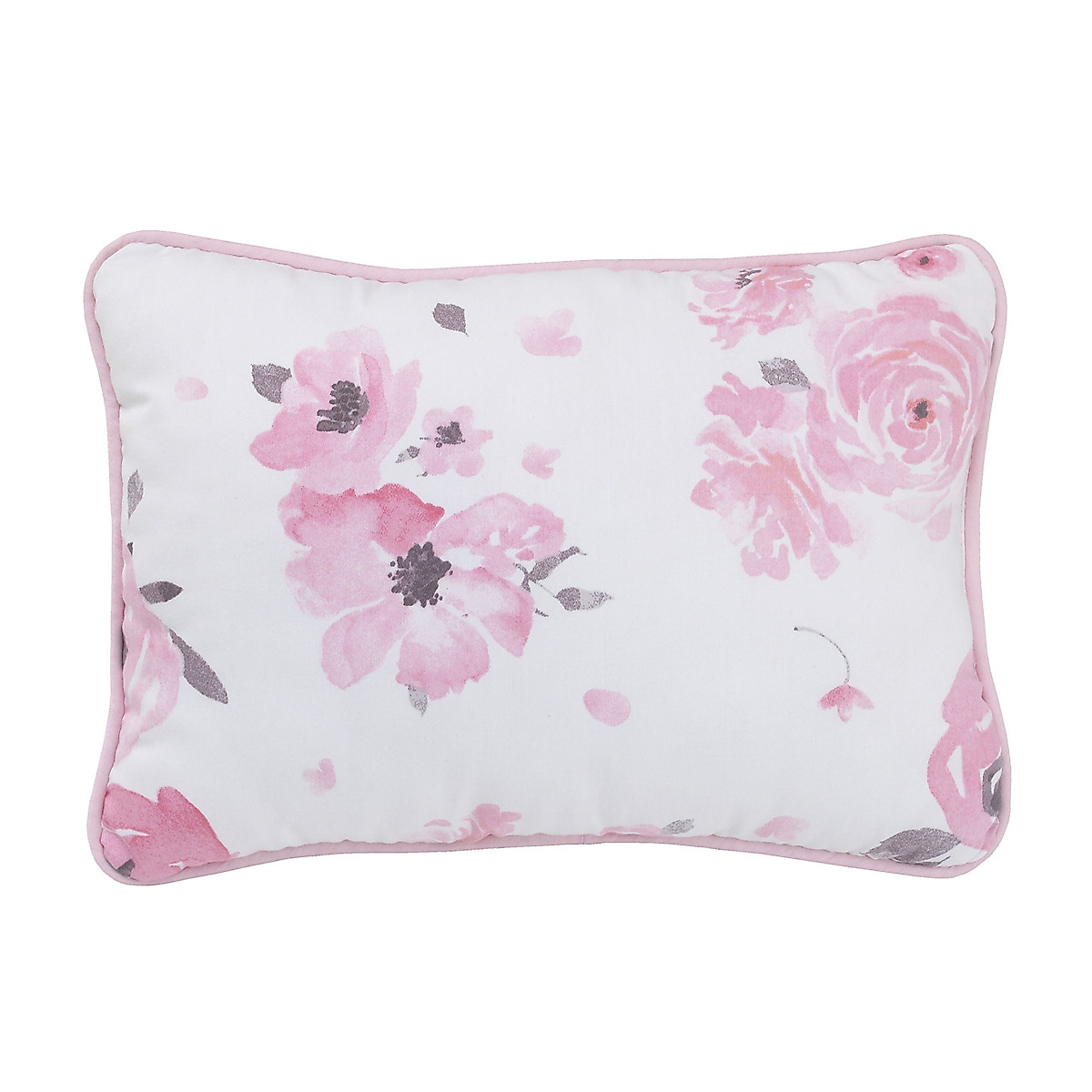 NOJO Dreamer Watercolor Floral 8 Piece Nursery Crib Bedding Set, Rose/Pink/White