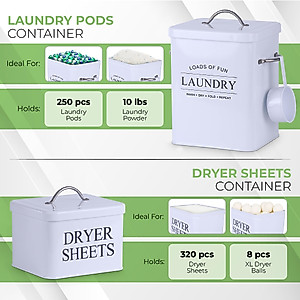 Laundry Soap Container and Dryer Sheet Container for Laundry Room Organization and Storage, Farmhouse Laundry Room Decor, Laundry Containers, Laundry Detergent Container, Laundry Powder Container