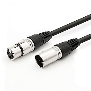 DREMAKE 100 Ft XLR to Speaker Cable 3Pin XLR M to XLR F Cable Snake Patch Cord for Microphone, Recording, Live Sound & Performance - Black