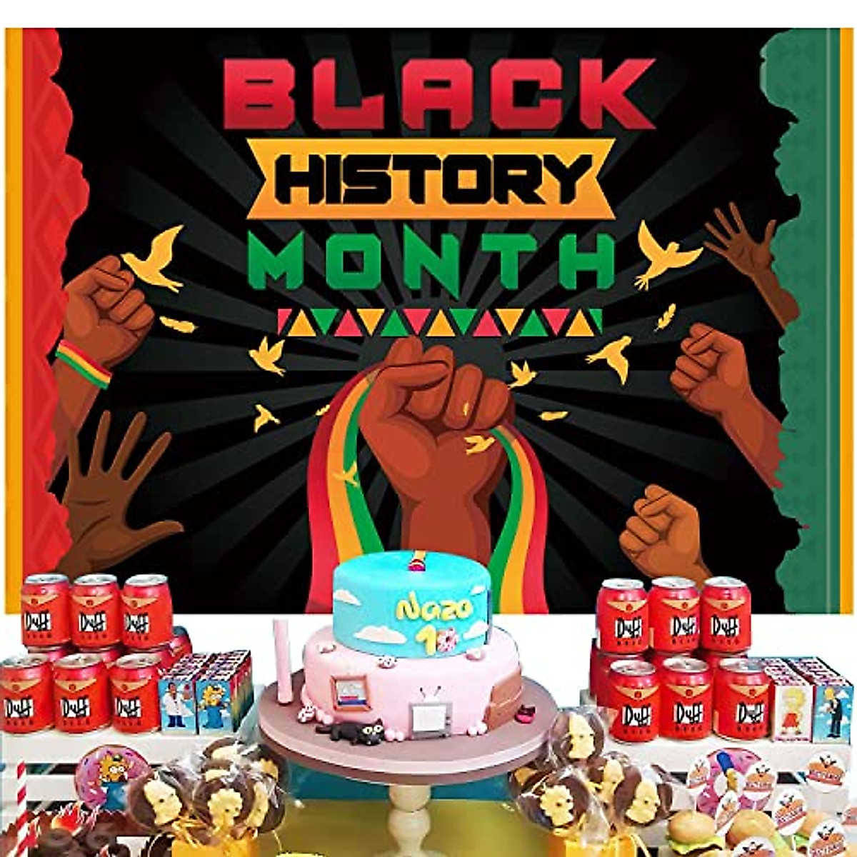 Black History Month Backdrop,African American BHM Worthwhile Festival Background for Black History Month Party Decoration(5 x3FT)
